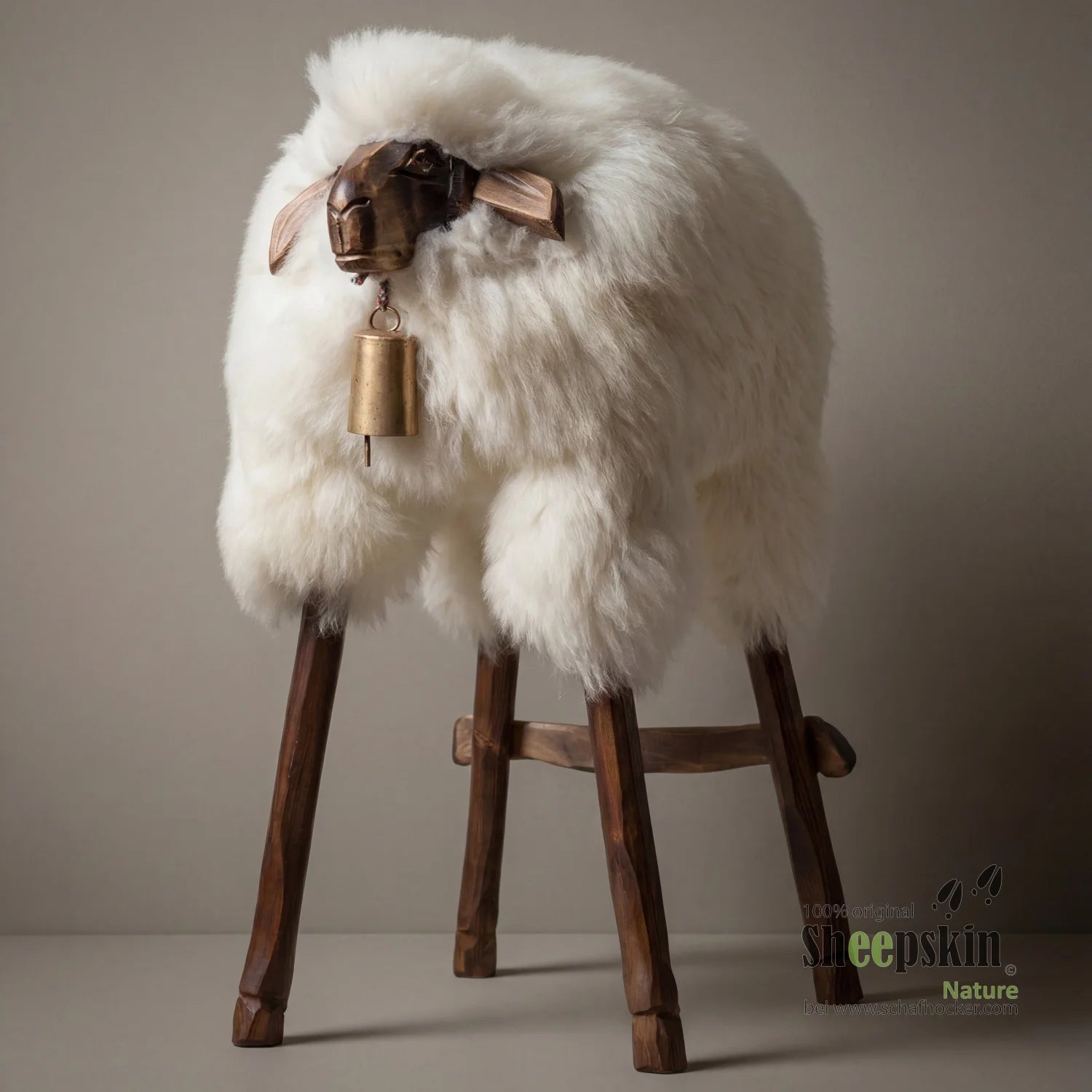 Bar stool “Heidi” the good girl | polar bear white | Sheepskin Nature ...
