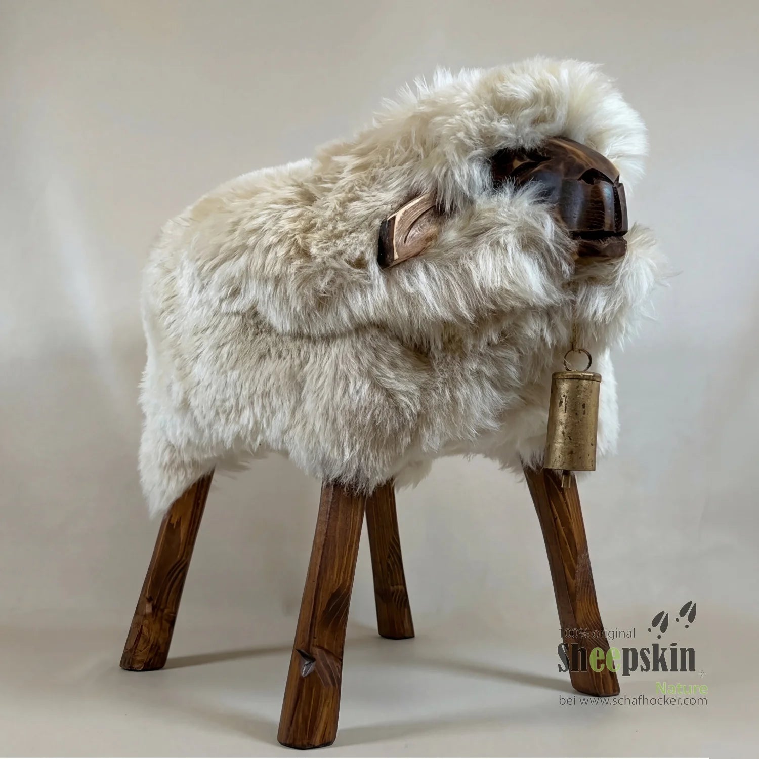 Schafhocker »Tina« das Party Madl | champagner beige | Sheepskin Nature ...