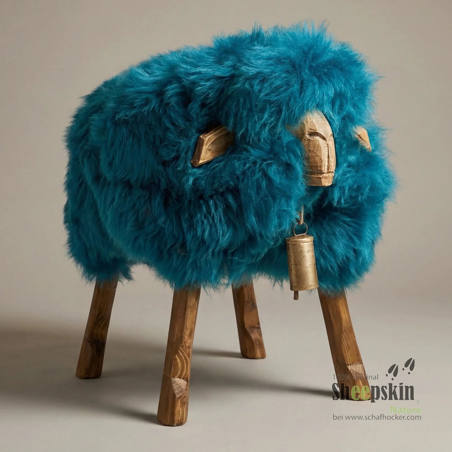 Schafhocker »Frida« das freche Madl | petrol | Sheepskin Nature ...