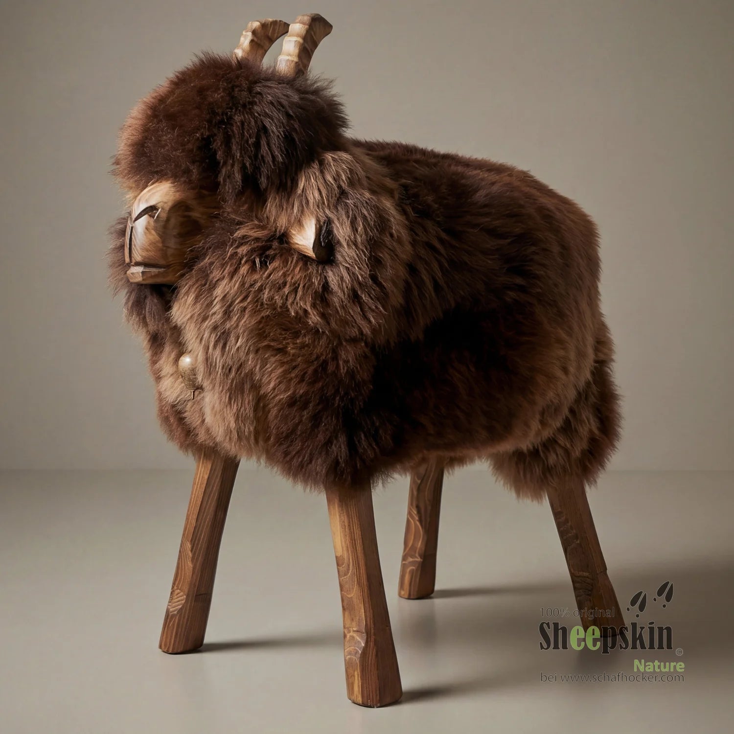 Hocker »Wilma« die freche Ziege" braunbärbraun - Sheepskin Nature ...