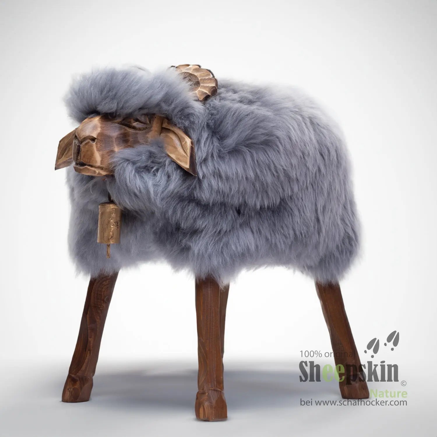 Schafhocker Klaus der freche Bua silbergrau Hocker Designer Tierhocker ...